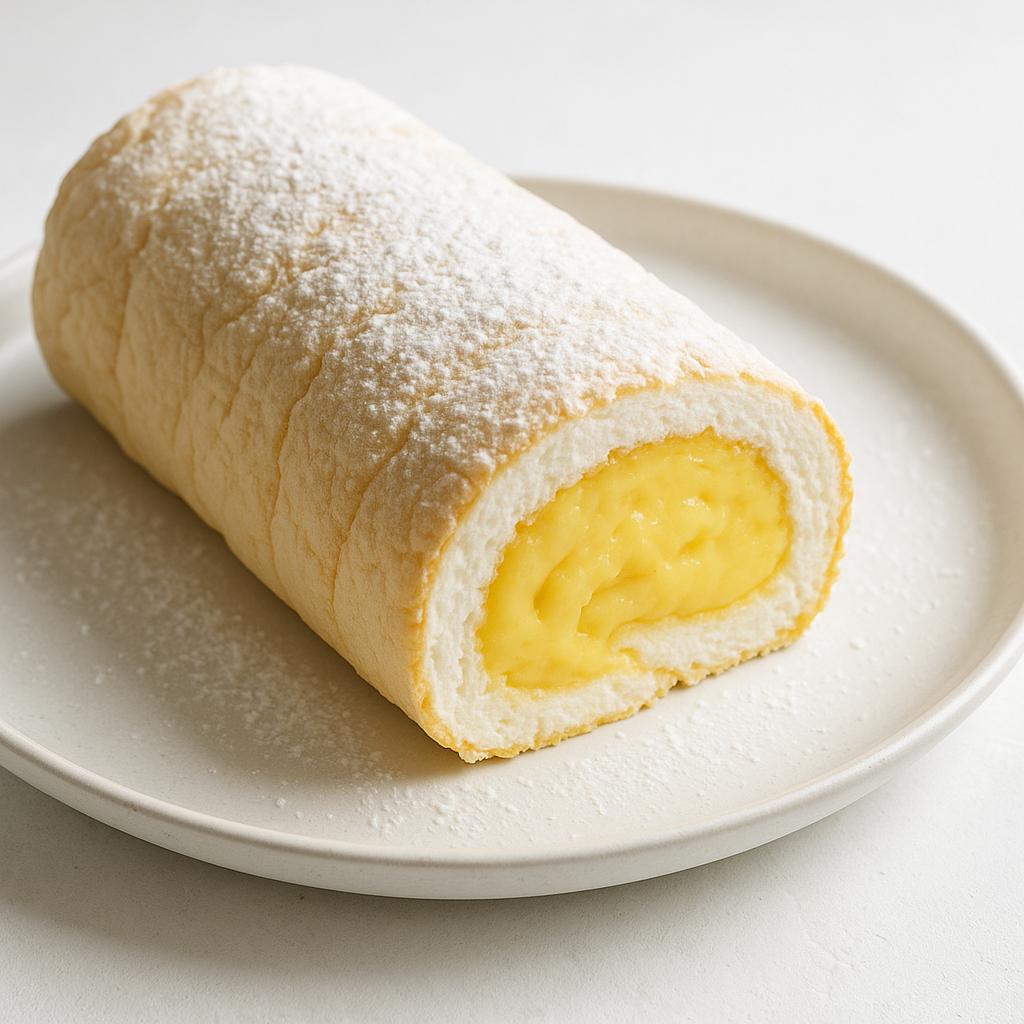 Fluffy Brazo de Mercedes Roll with Creamy Custard