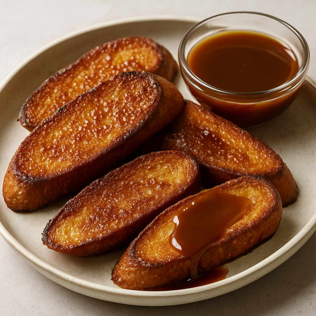 Caramel-Crusted French Toast Baguette Slices