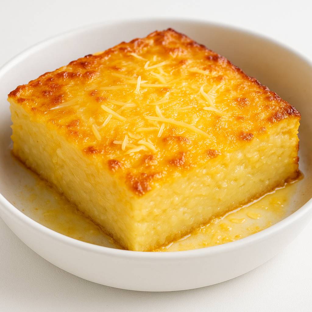 Creamy Filipino Cassava Cake with Cheesy Topping
