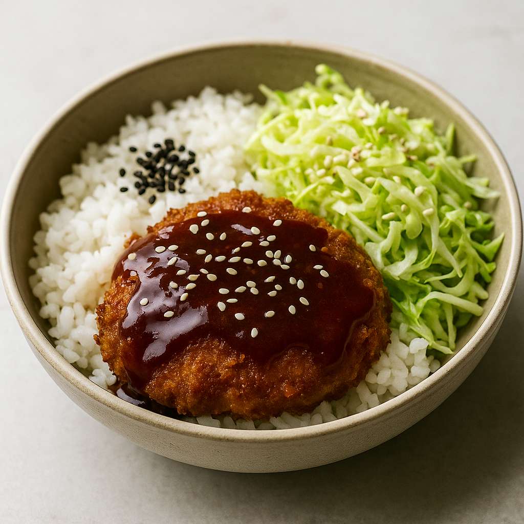Crispy Burger Katsu with Cabbage Slaw