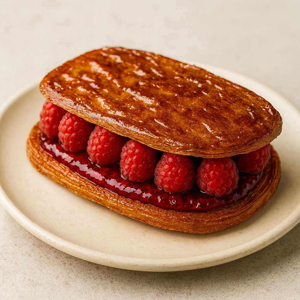 Crispy Raspberry Arlette Puff Pastry Dessert