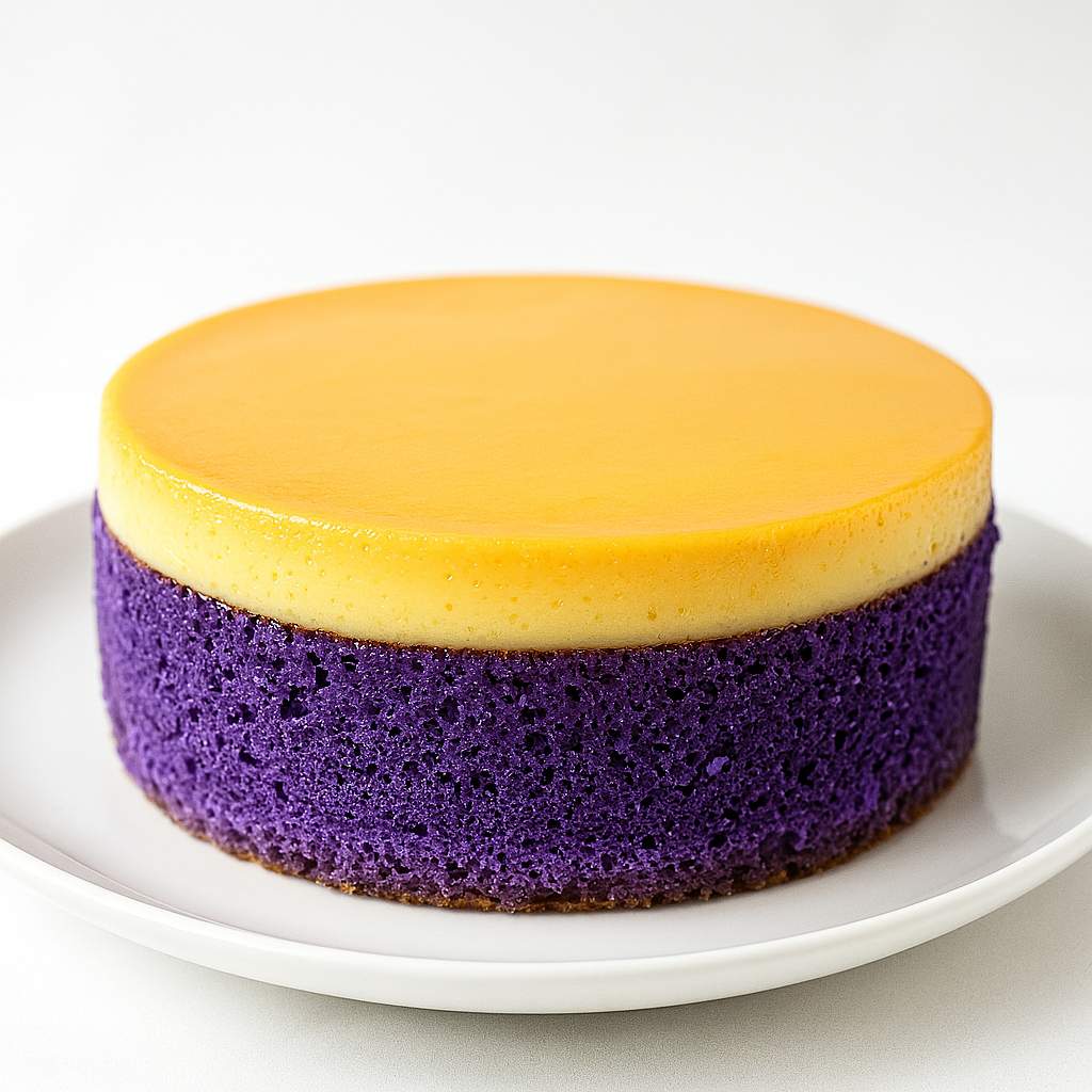 Dreamy Ube Leche Flan Cake (Filipino Custard Chiffon)