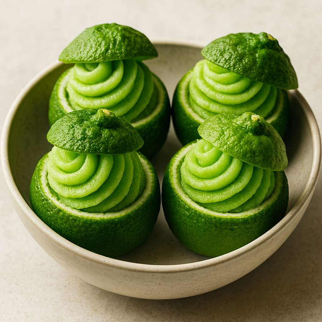 Frozen Kaffir Lime Sorbet Cups—Ultra Zingy