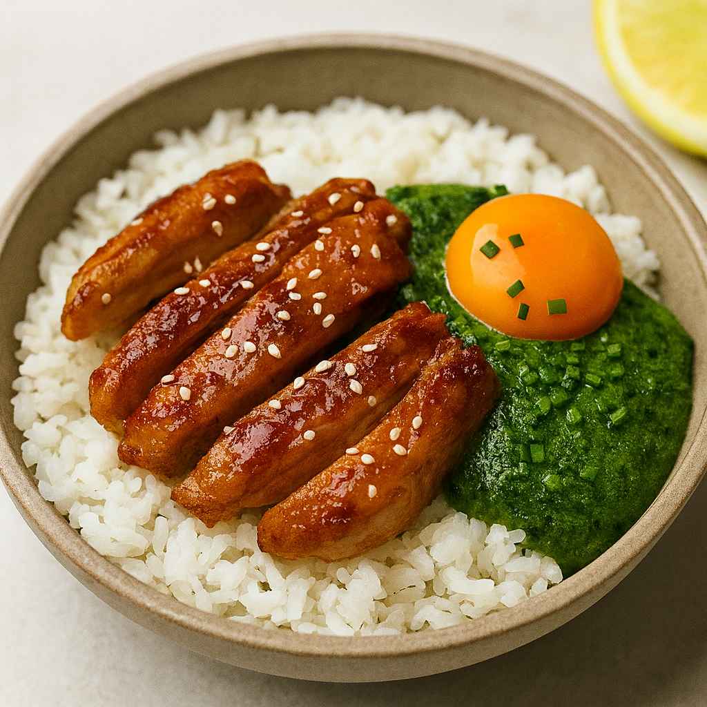 High-Protein Miso Chicken and Spinach Rice