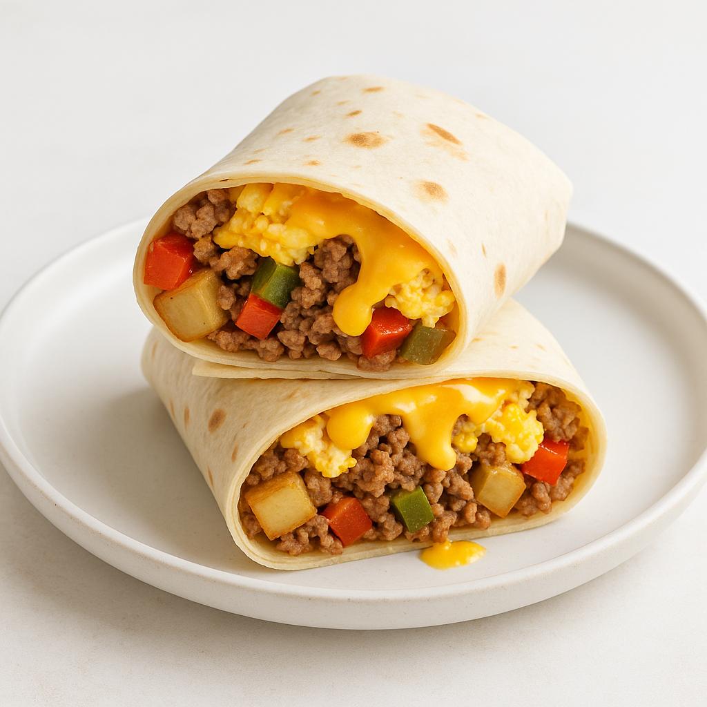 High Protein One Pan Breakfast Burritos
