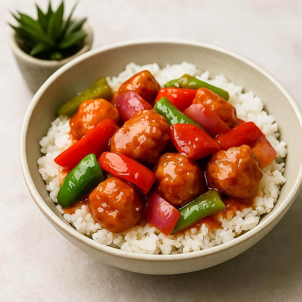 Juicy Filipino Bola-Bola in Sweet & Sour Sauce