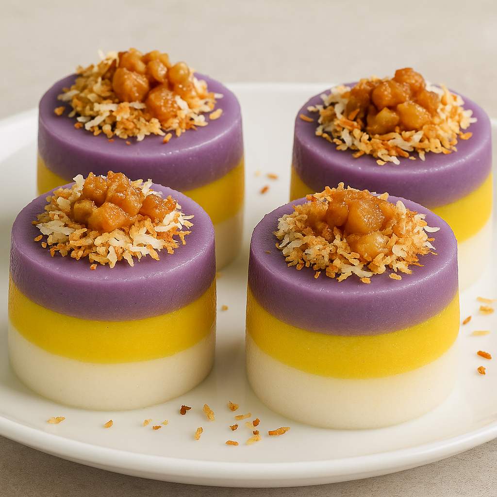 Mini Sapin-Sapin with Ube, Langka & Buko Layers