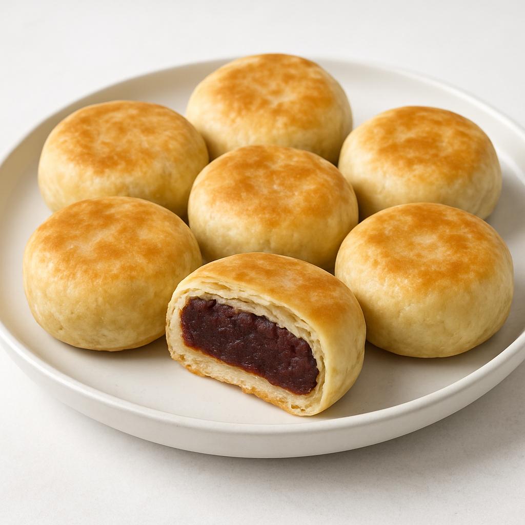 Flaky Monggo Hopia with Sweet Red Bean Filling