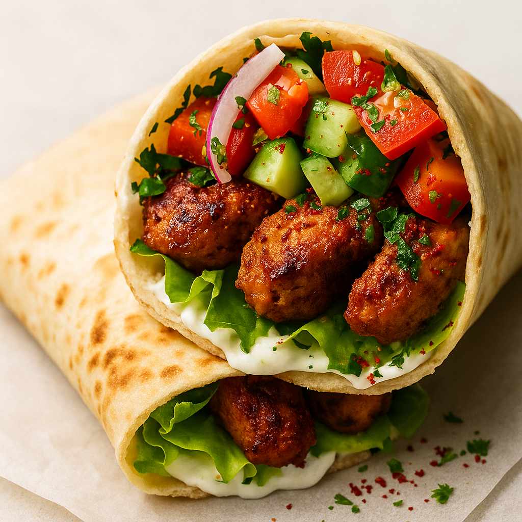 Sheet Pan Chicken Kabob Wraps