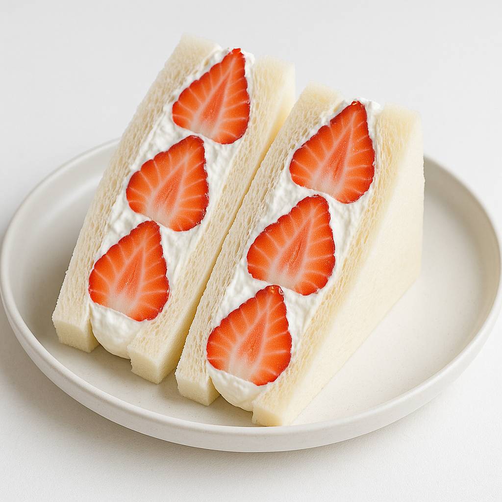 Strawberry Cream Sandwich (Japanese Style)