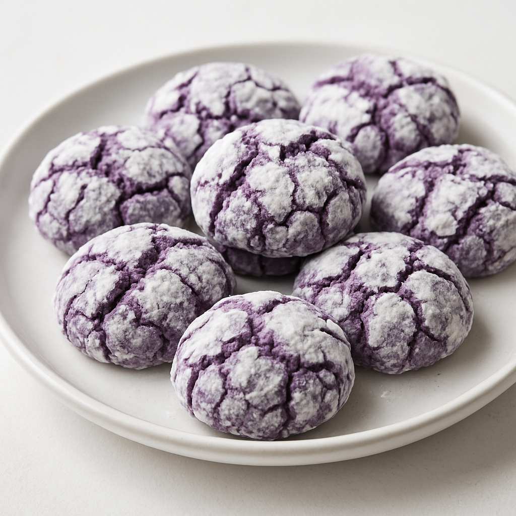 Soft and Chewy Ube Crinkles