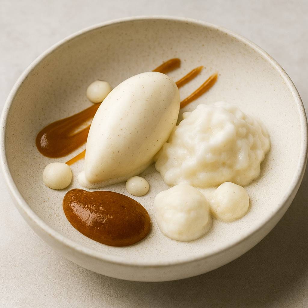 Vanilla Bubbles with Caramel, Praline & Ice Cream
