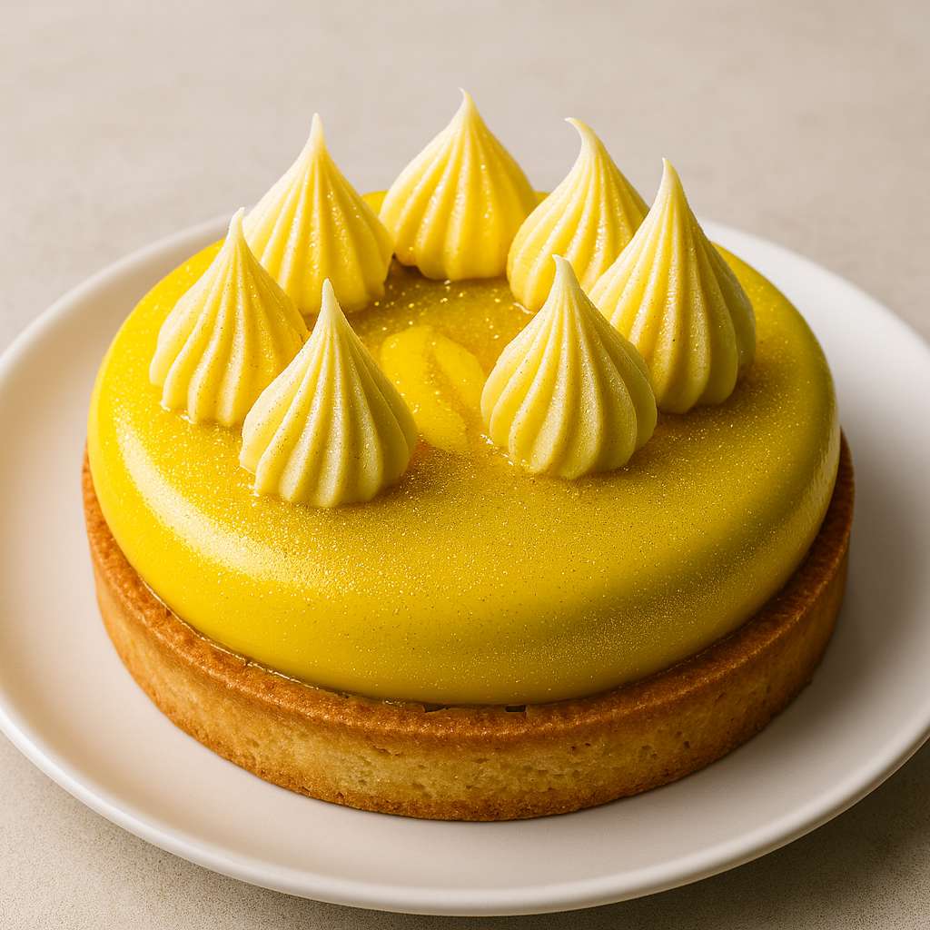 Vanilla Lemon Tart with Gold Glitter Finish